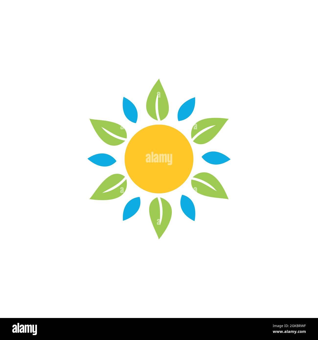 abstract sun leaves logo icon flat concept vector graphic design Stock ...