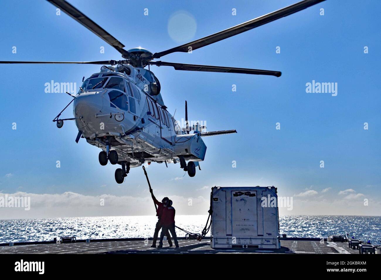 Civil service mariner crew members onboard the Military Sealift Command dry cargo/ammunition ...