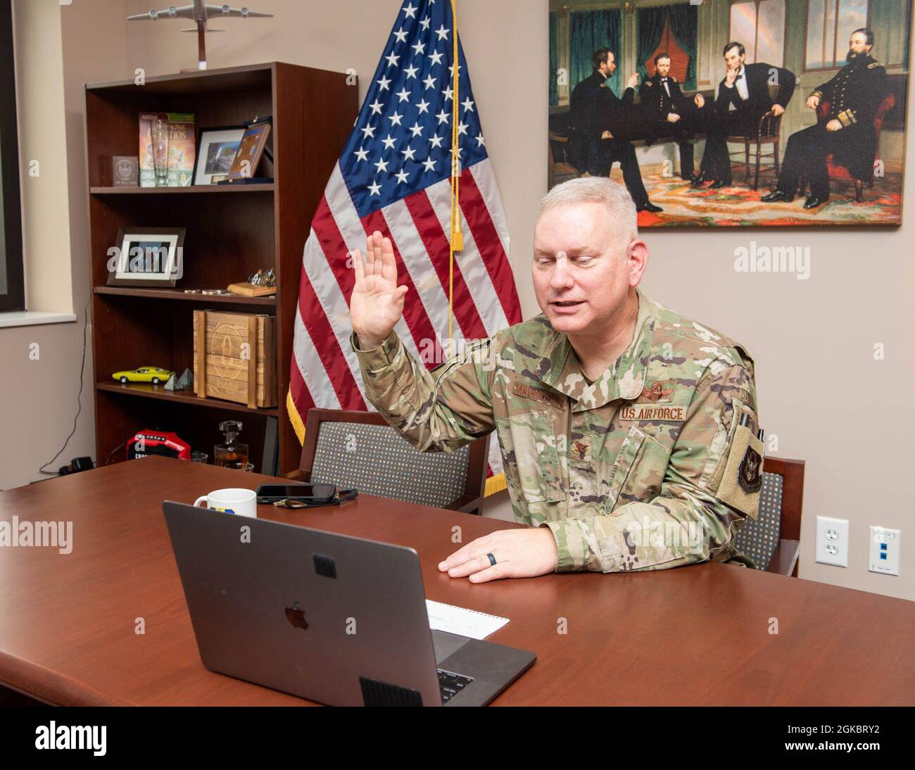 Col. Carl Magnusson, 914th Air Refueling Wing commander, virtually ...