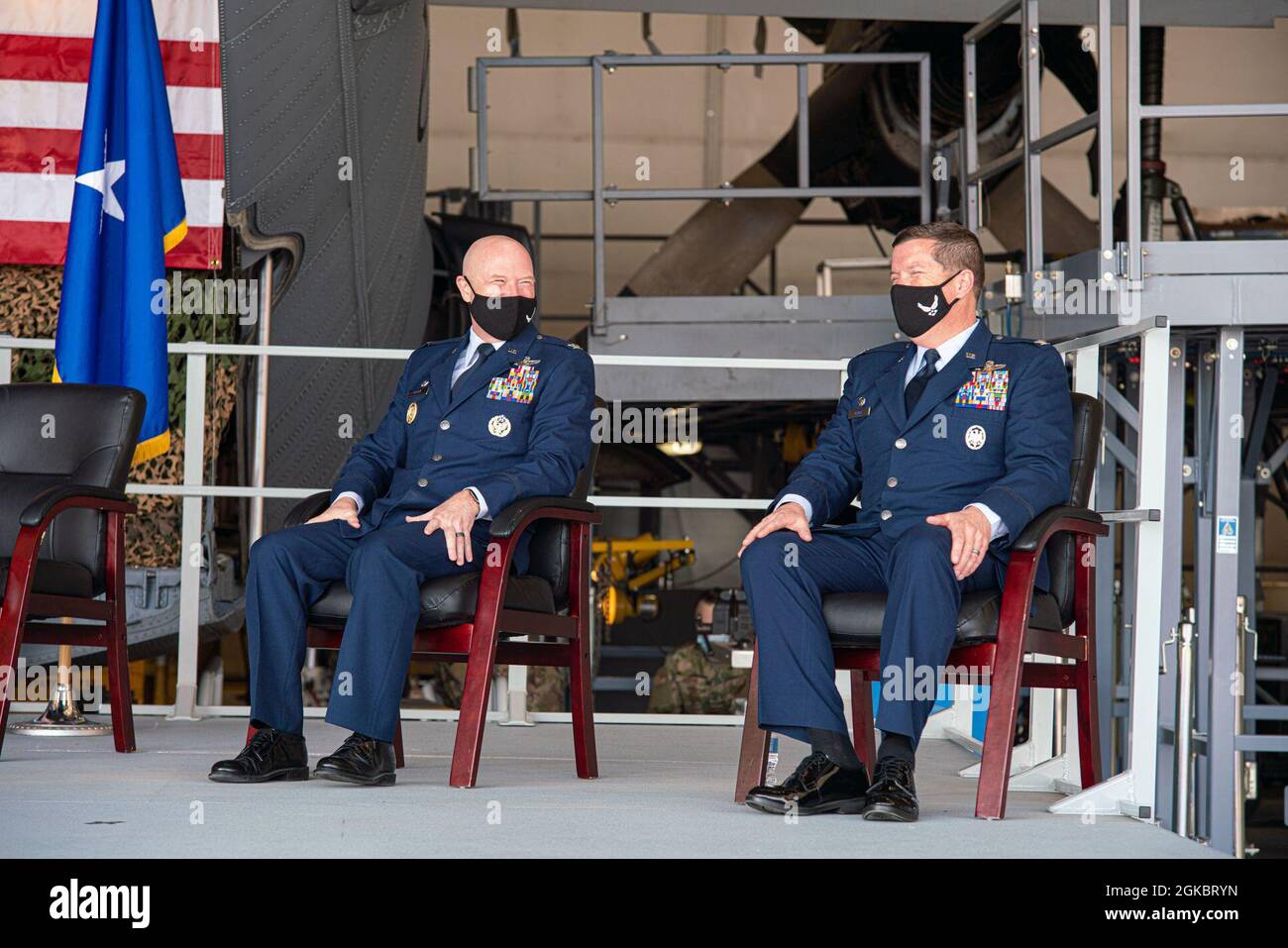 U.S. Air Force, Col. Ed Black, outgoing commander, and Col. John Cluck ...
