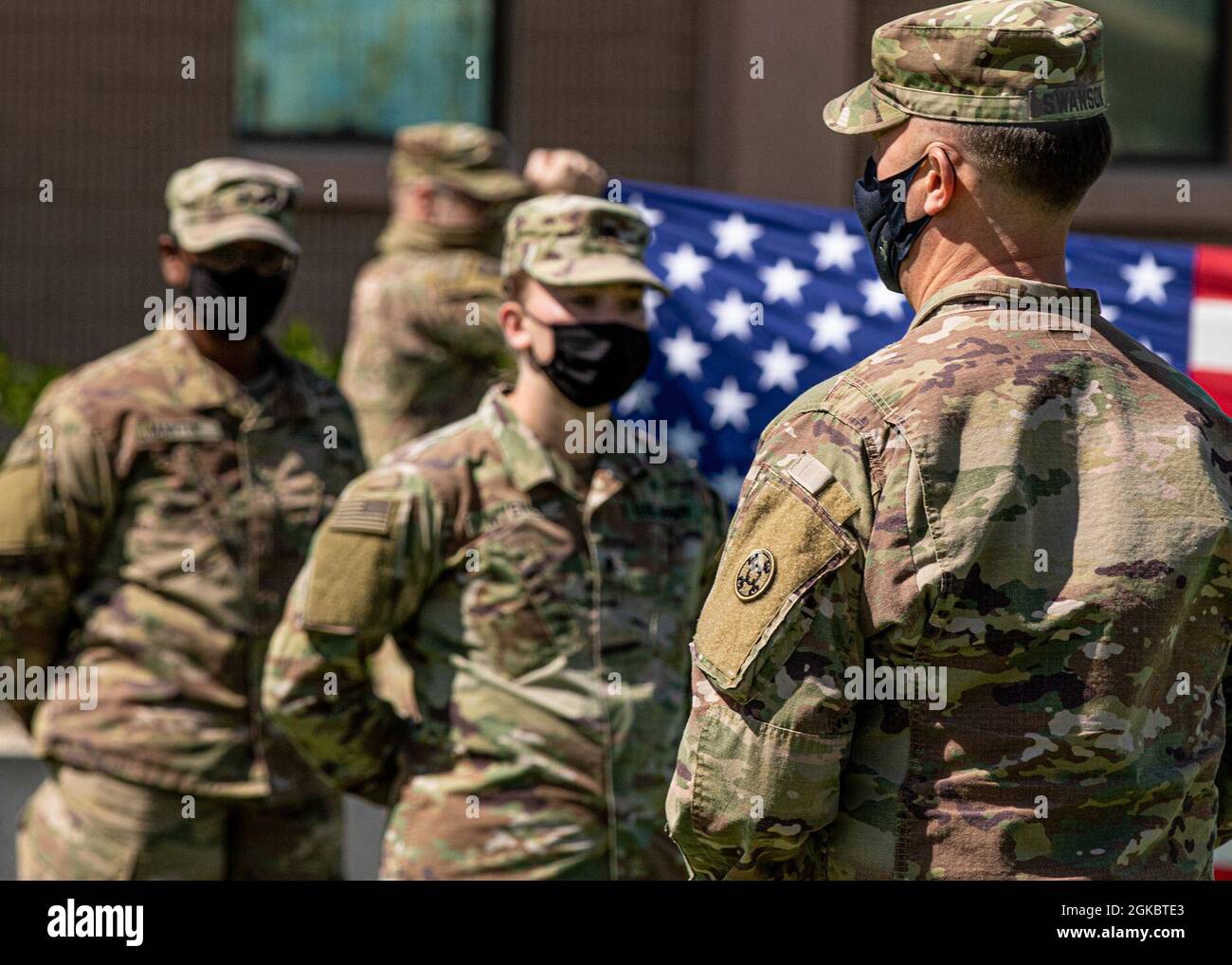 Army Reserve Brig. Gen. Justin Swanson, deployed to Camp Arijan, Kuwait ...