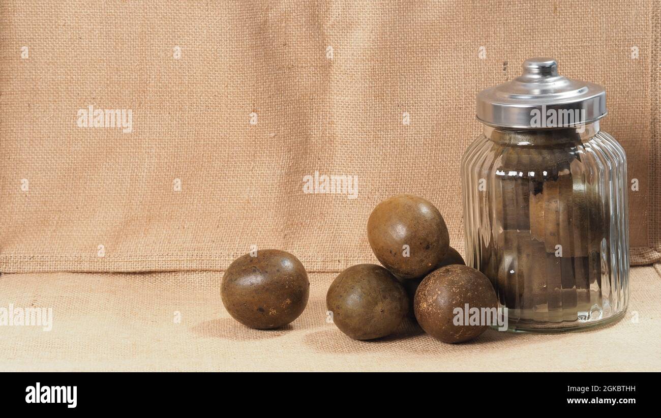 Monk fruit or Luo Han Guo. Dried fruits for healthy sweetener drink ...