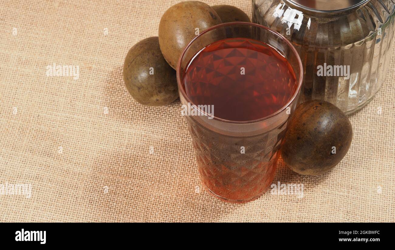 Monk fruit or Luo Han Guo. Dried fruits for healthy sweetener drink ...