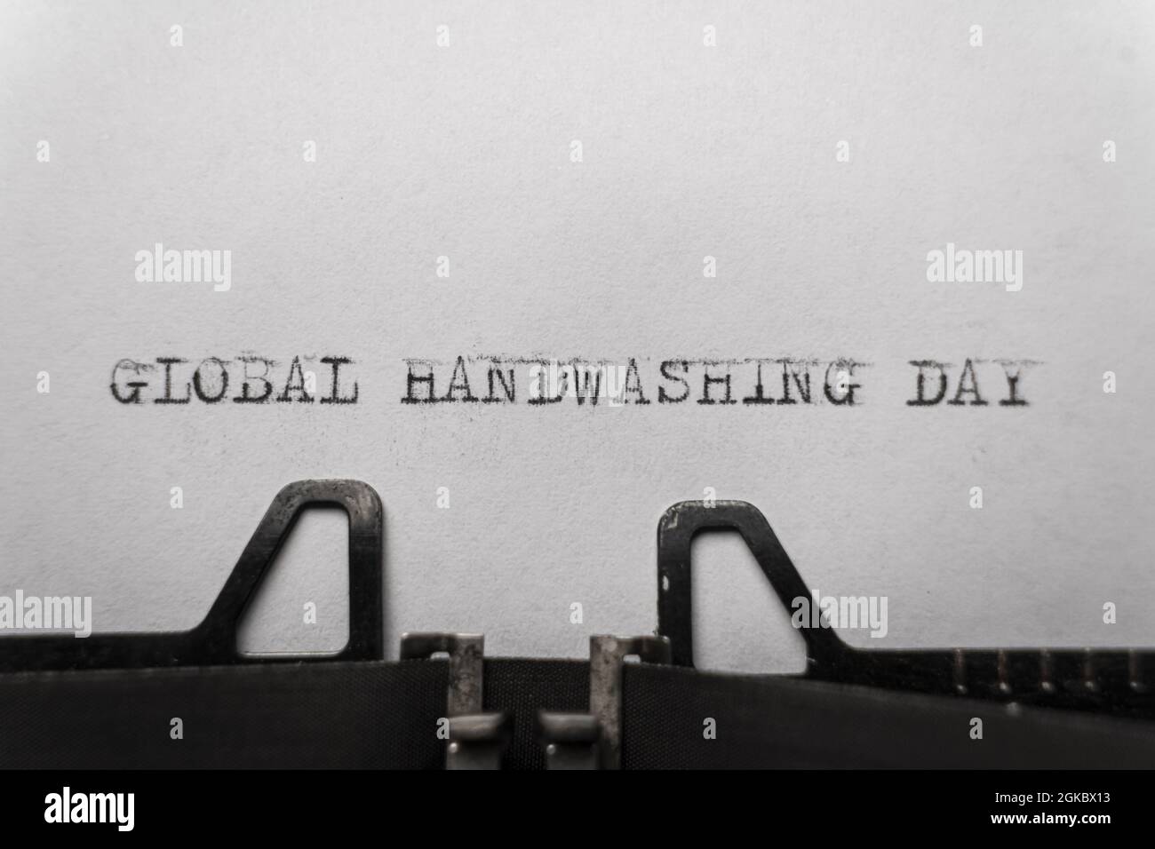 global handwashing day typed words on a vintage typewriter Stock Photo ...