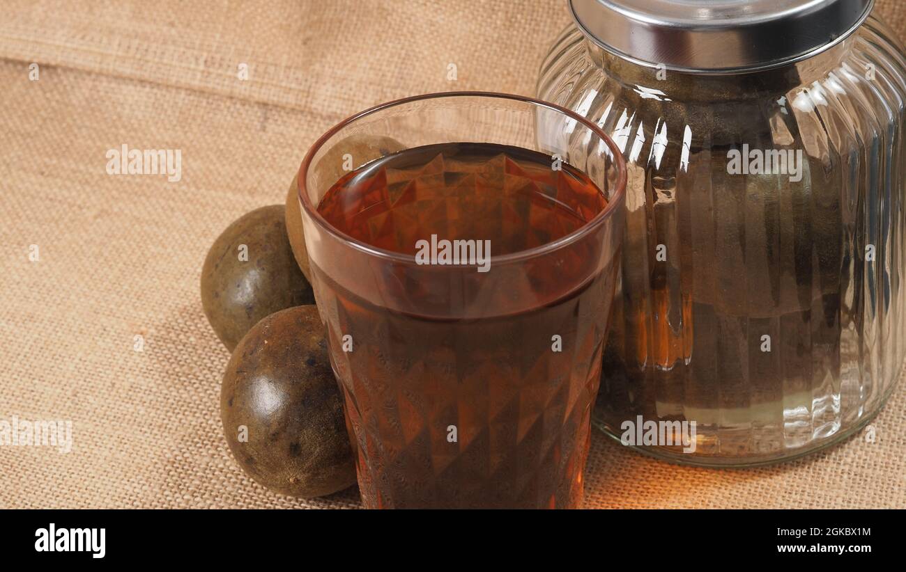 Monk fruit or Luo Han Guo. Dried fruits for healthy sweetener drink ...