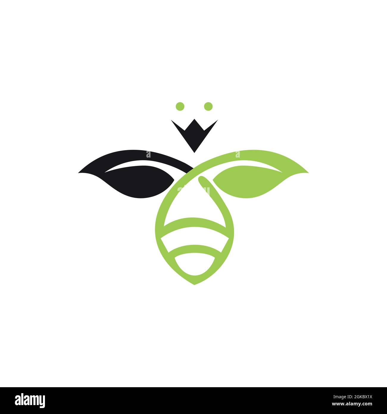 abstract bee leaves logo icon flat concept vector graphic design Stock ...
