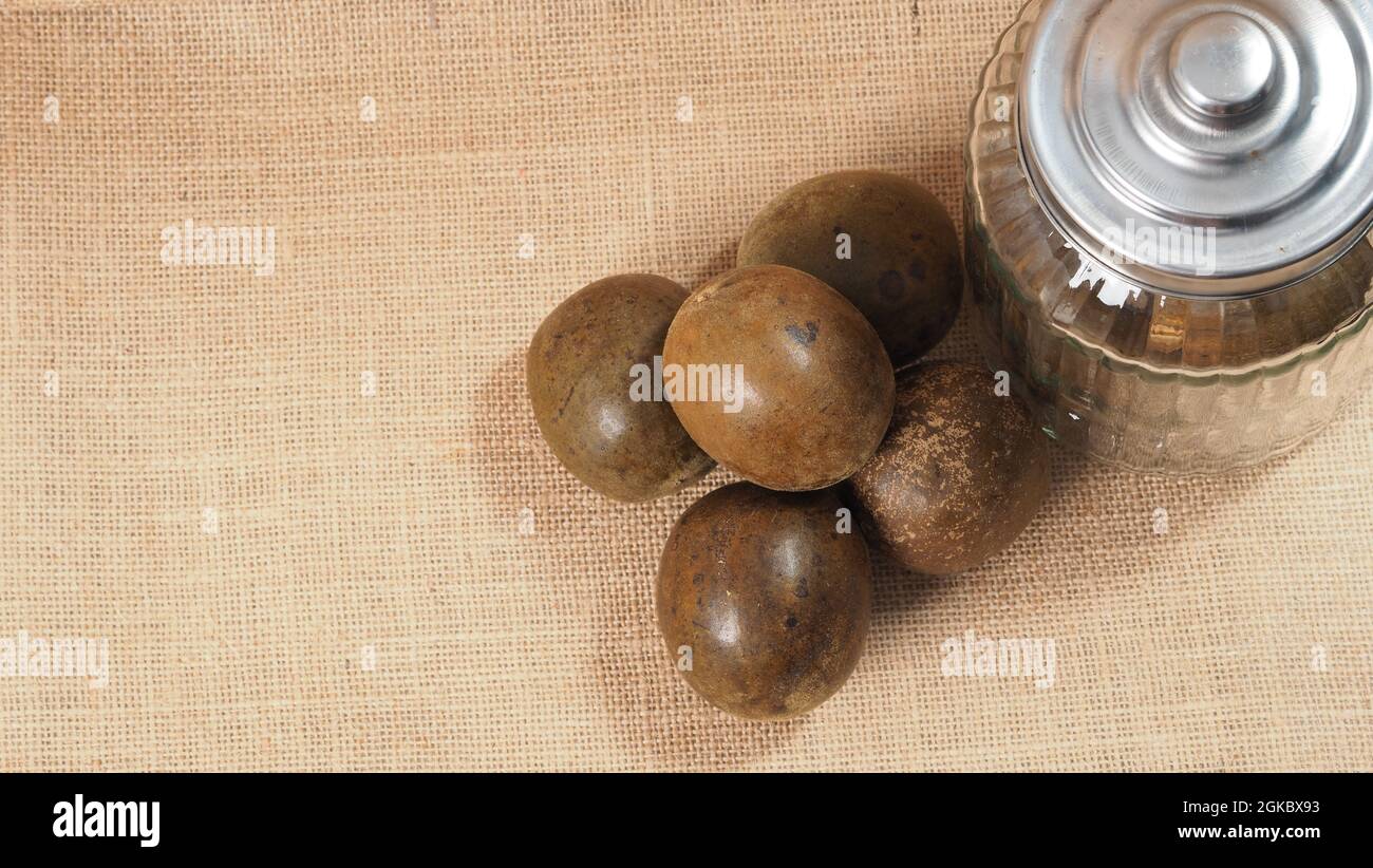 Monk fruit or Luo Han Guo. Dried fruits for healthy sweetener drink ...