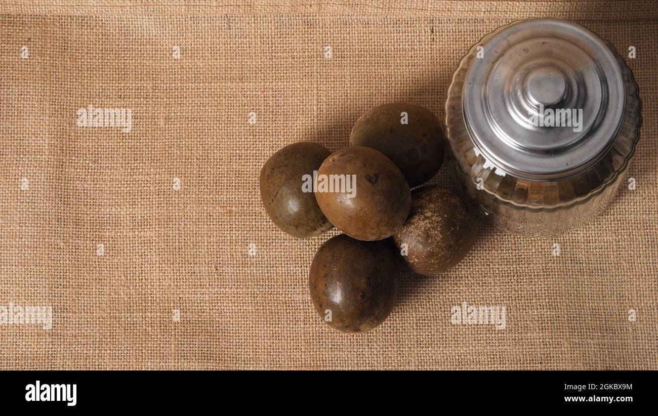 Monk fruit or Luo Han Guo. Dried fruits for healthy sweetener drink ...