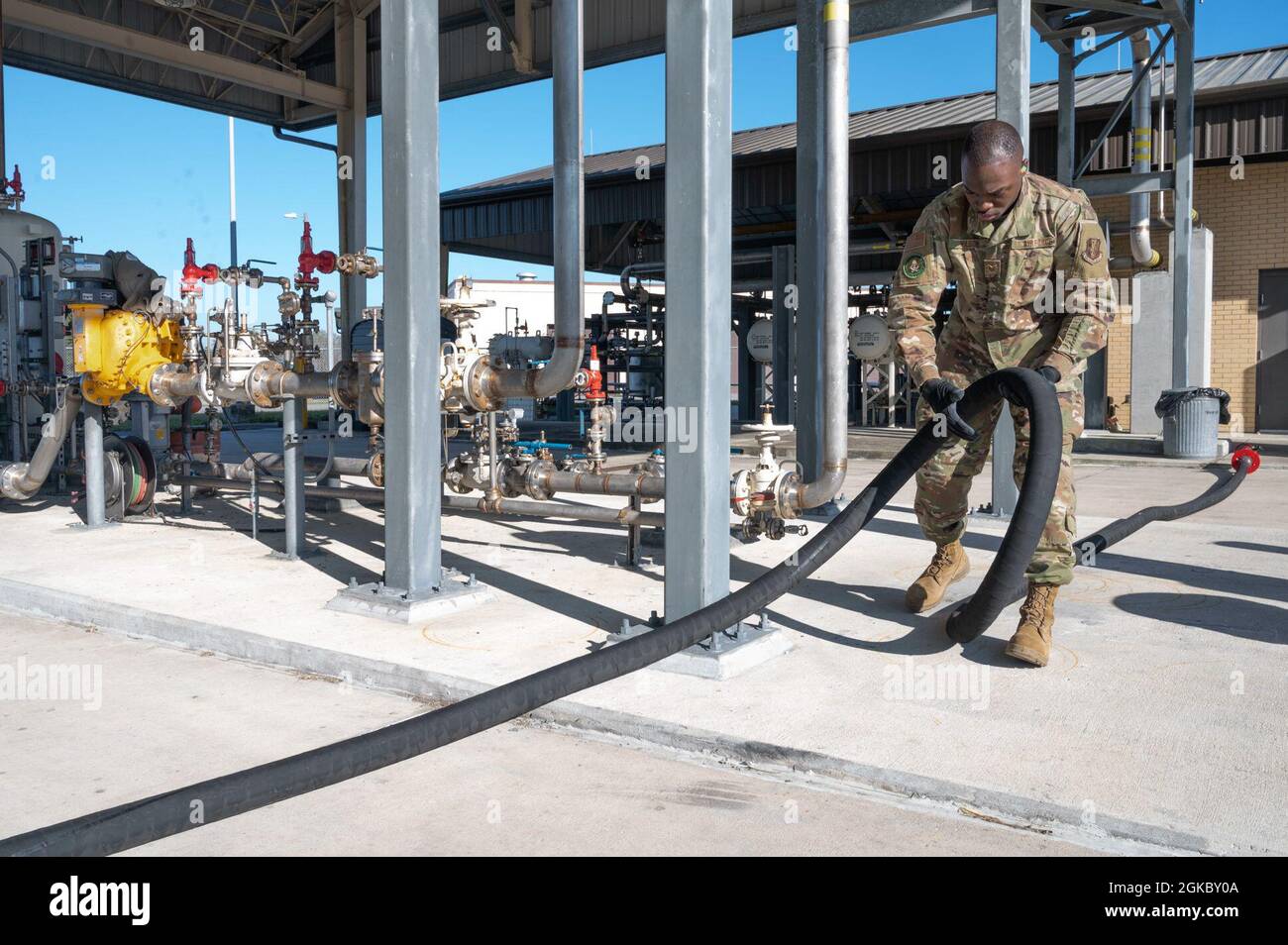 U.S. Air Force Staff Sgt. Denzell Wilson, 125th Fighter Wing fuels ...