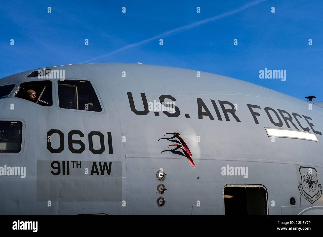 Senior Airman Joshua Knight, 911th Aircraft Maintenance Squadron crew ...