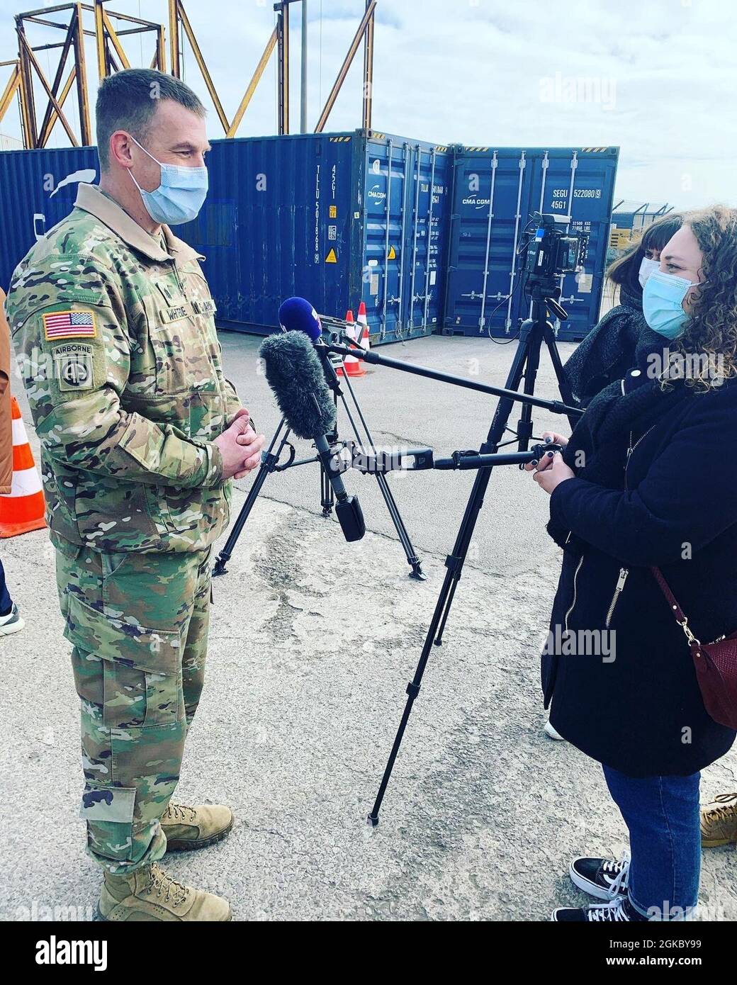 U.S. Army Lt. Col. Jake Whiteside answers questions from local media ...