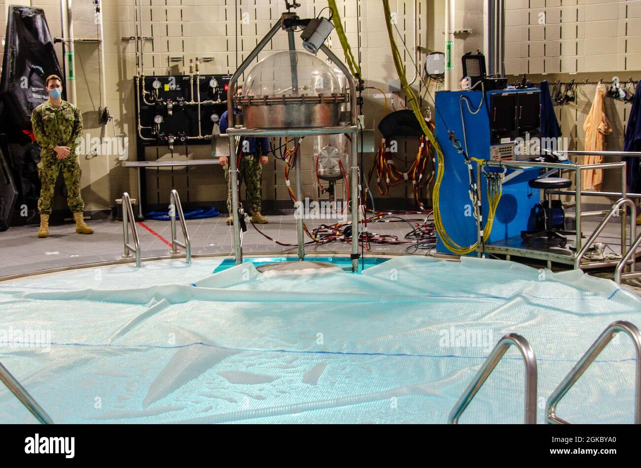 Instructors attached to the Naval Submarine School’s Pressurized ...