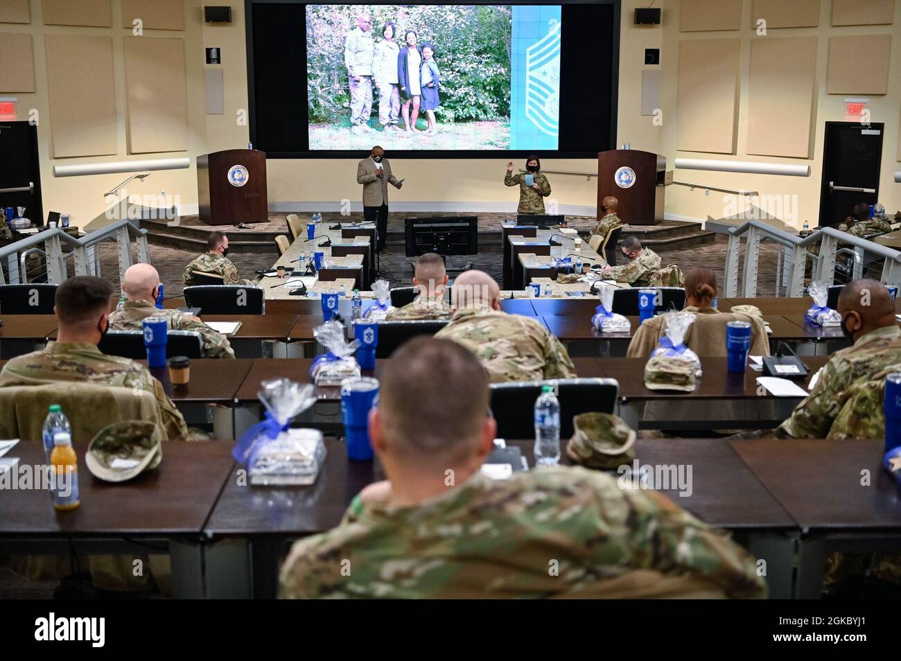 Chief Master Sgt. of the Air Force JoAnne S. Bass, center right, and ...