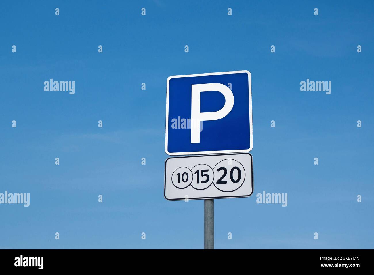 Blue Square Parking Sign On High Resolution Stock Photography and ...