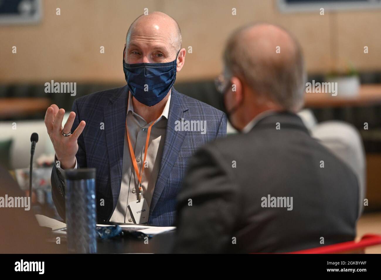Air Force Vice Chief of Staff Gen. David W. Allvin, left, speaks to ...