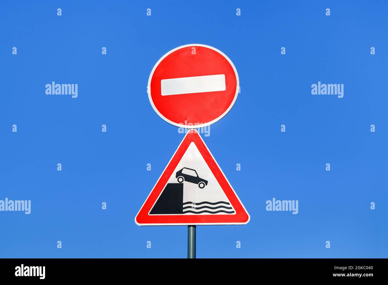 No entry sign at the side of the road hi-res stock photography and ...