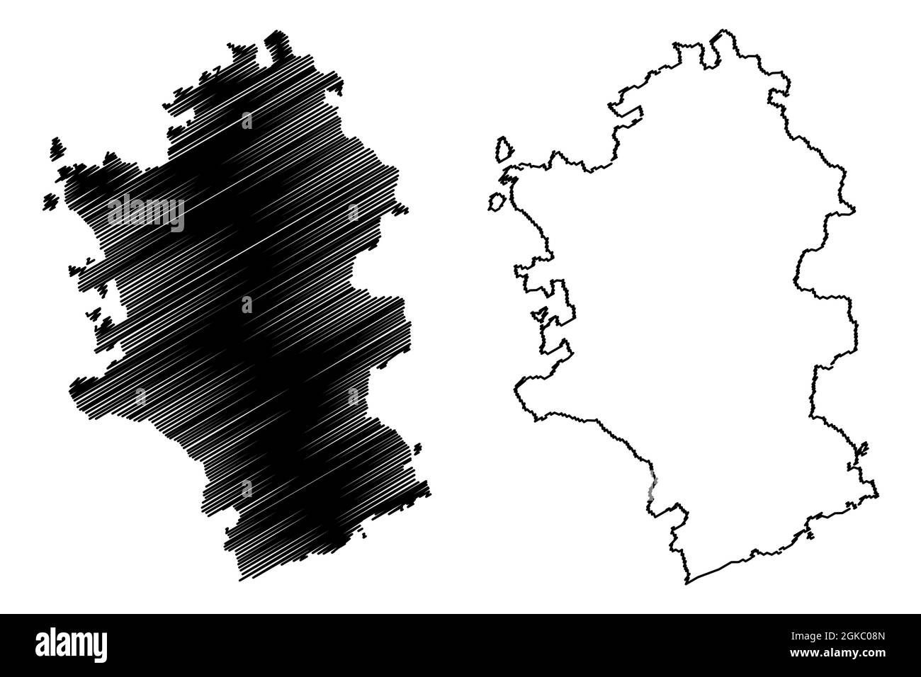 Amreli district (Gujarat State, Republic of India) map vector ...