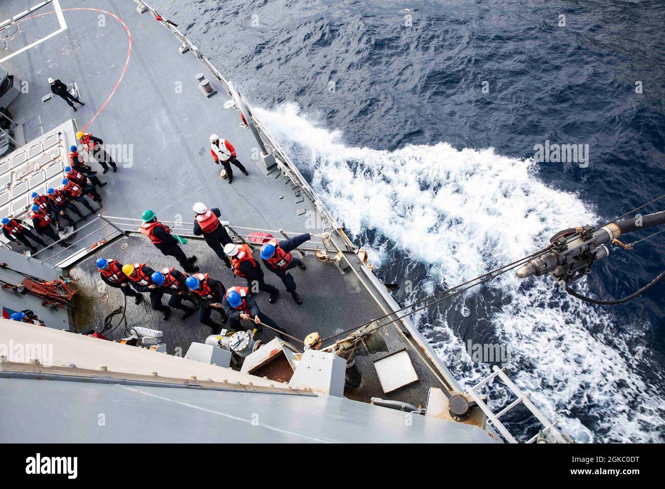 210308-N-BM428-0140 ATLANTIC OCEAN (March 8, 2021) Sailors aboard the ...