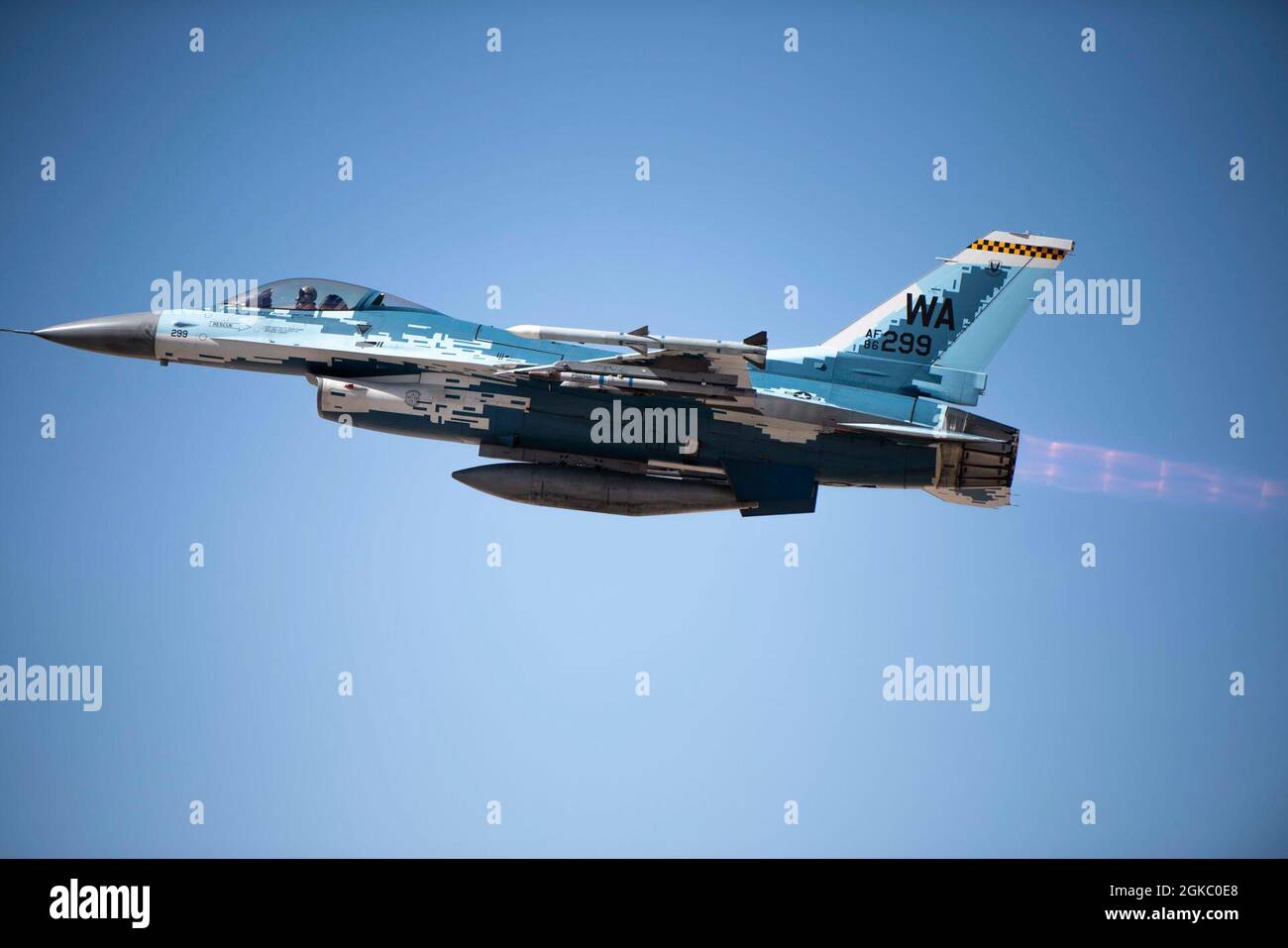 An F-16 Fighting Falcon from the 64th Aggressor Squadron takes flight ...
