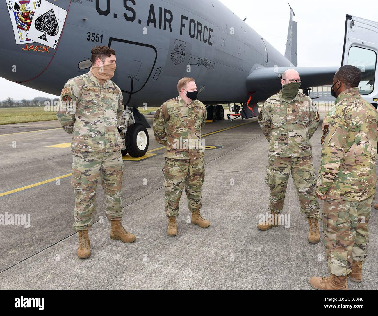 U.S. Airmen with the 100th Maintenance Group and 100th Logistics Readiness Squadron brief Brig ...