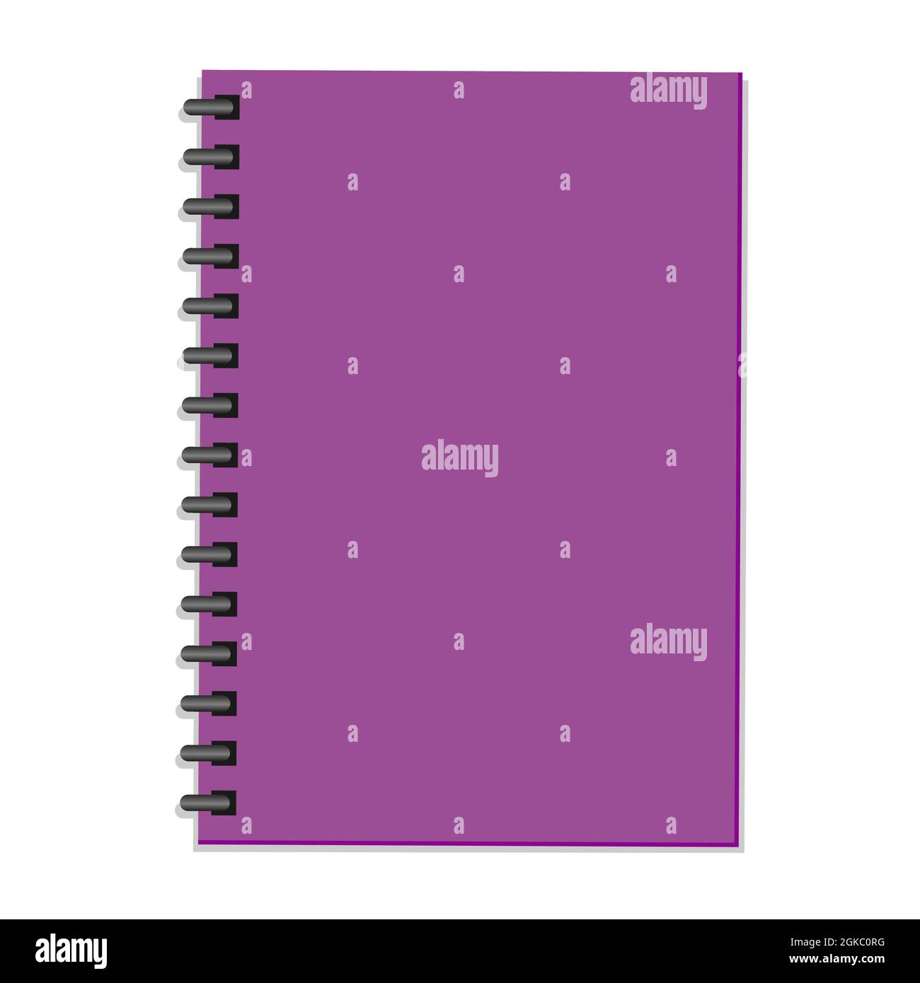 Template of bright purple notebook or copybook with spring cover Simple ...