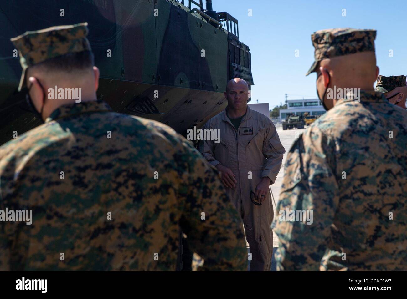 U.S. Marine Corps Sgt. Juwan White, an Amphibious Combat Vehicle (ACV ...