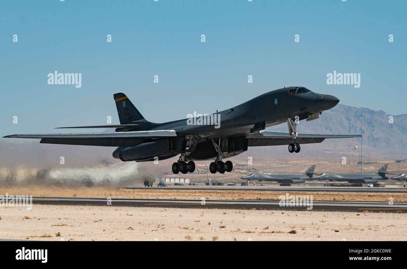 A B-1B Lancer, assigned the 28th Bomb Wing, Ellsworth Air Force Base ...