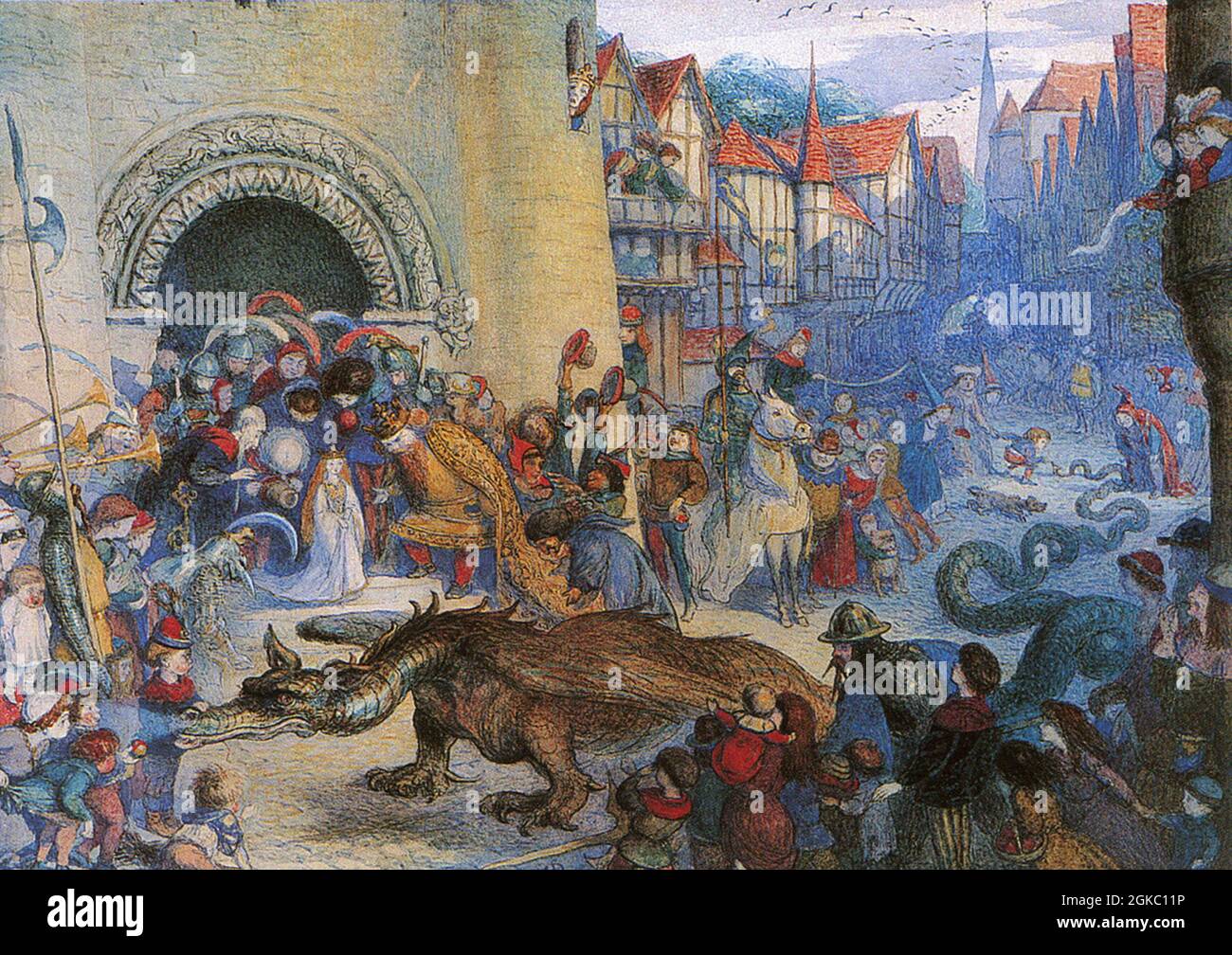 Vintage Medieval painting art Stock Photo - Alamy