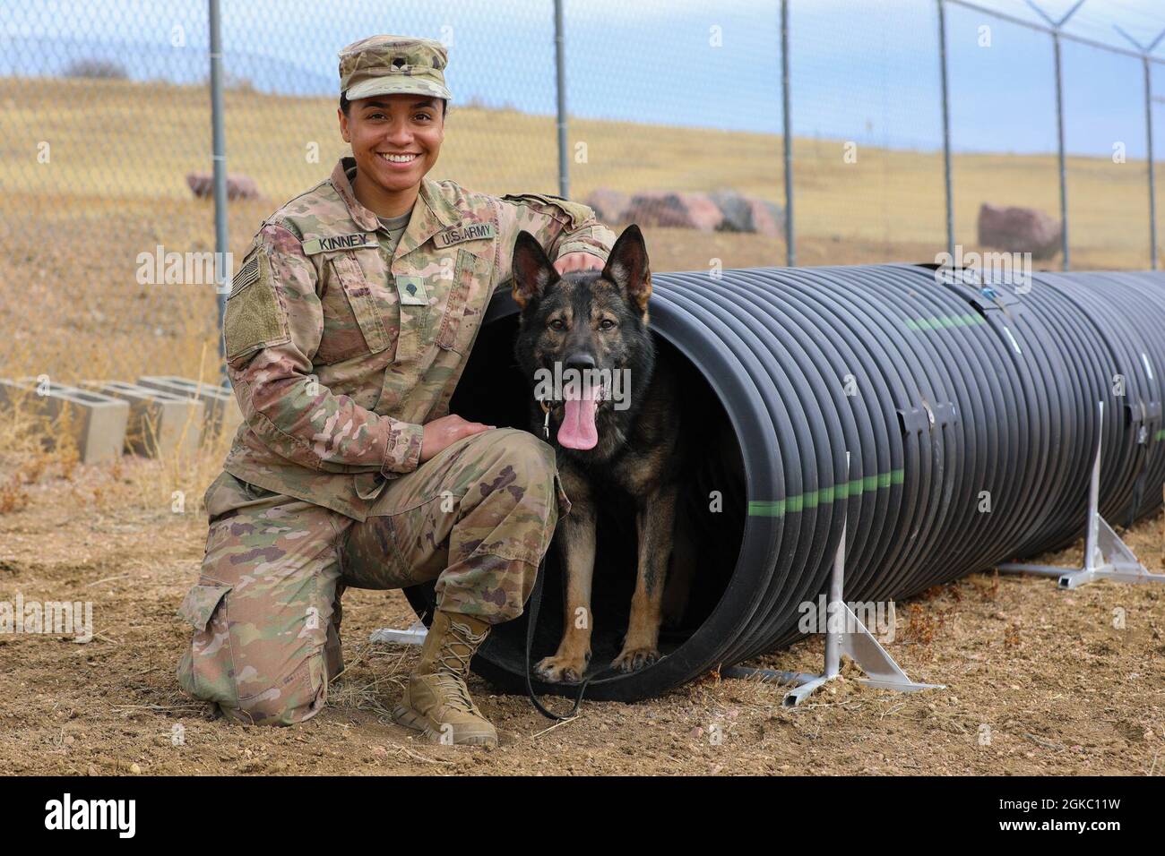 Spc. Sadie Kinney, a military working dog (MWD) handler assigned to ...