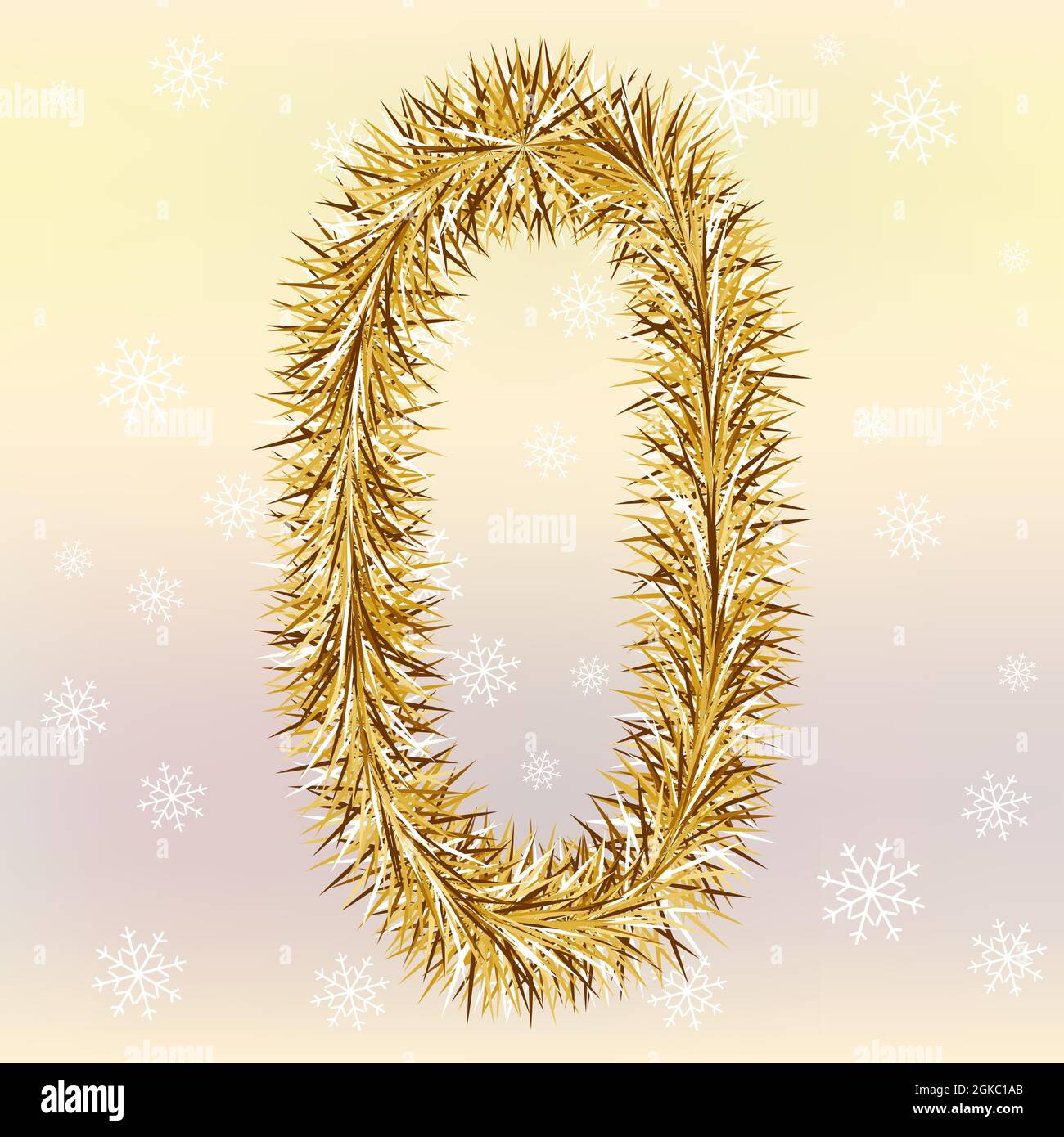 Christmas lettering Number 0 with a fur or tinsel text effect over ...