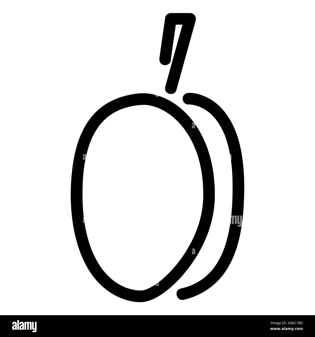 Vector monochrome illustration of plum logo Simple outline design Stock ...