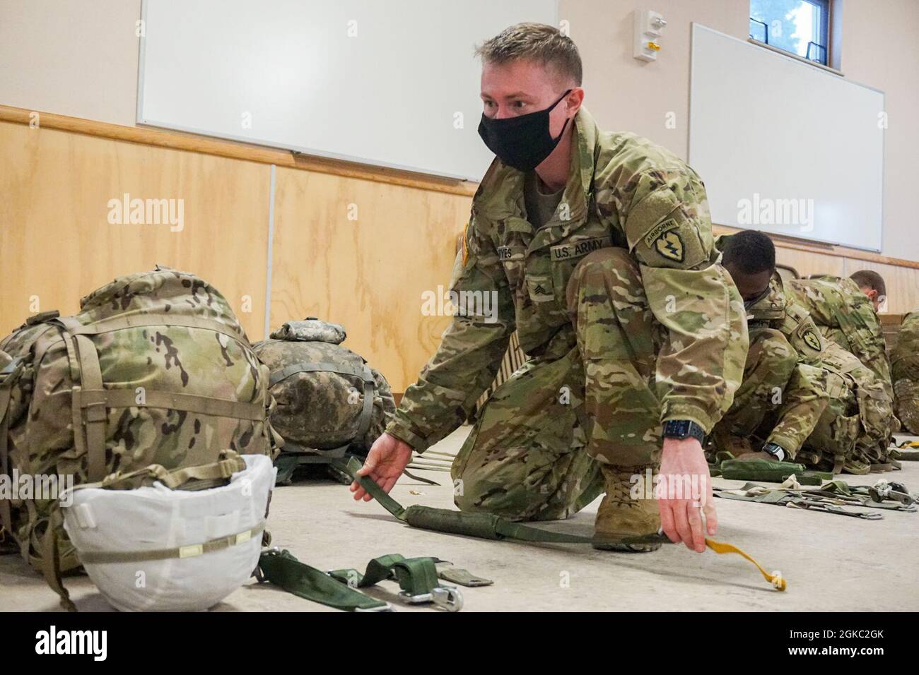 A paratrooper from 6th Brigade Engineer Battalion (Airborne), 4th ...