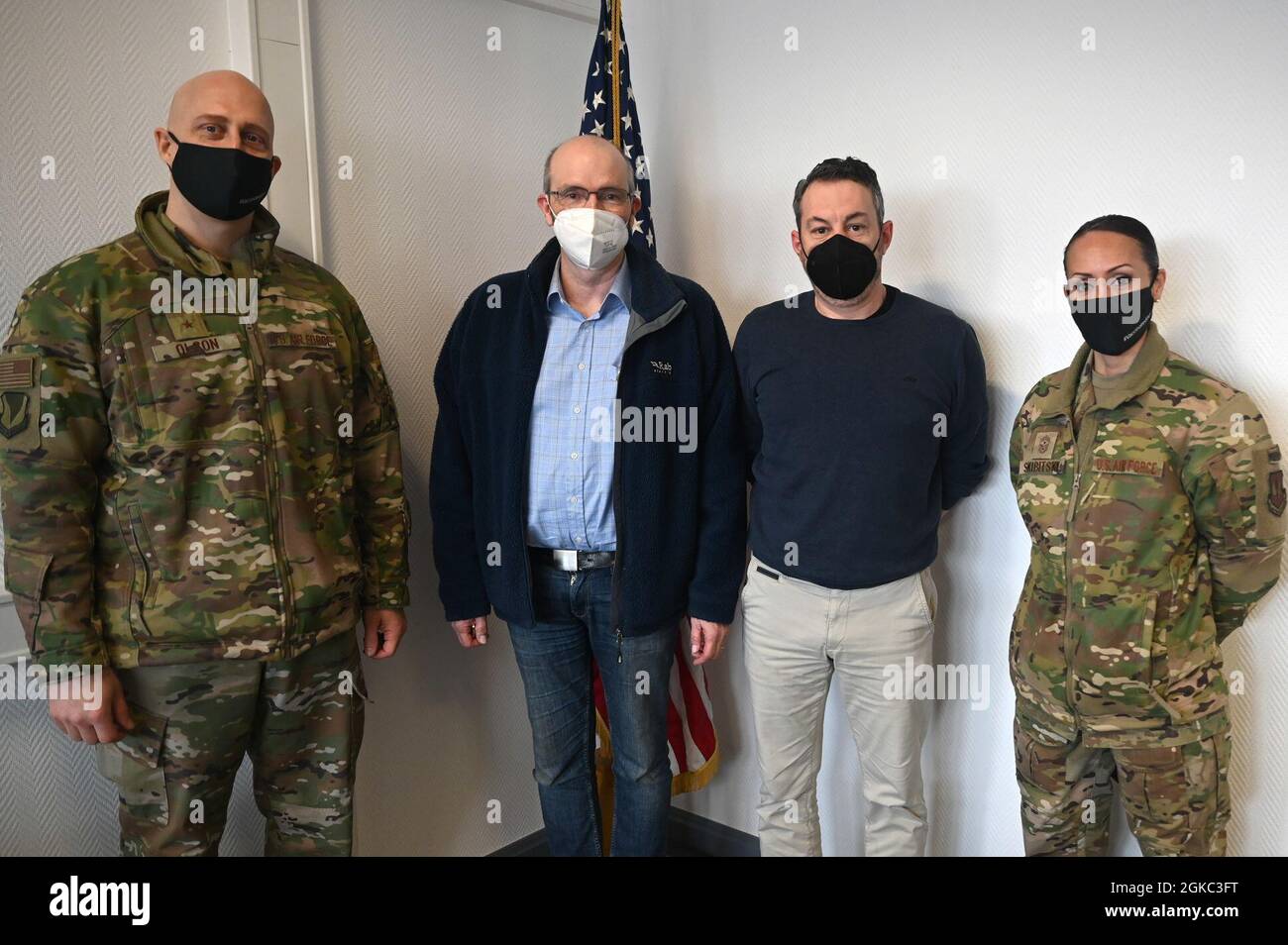 U.S. Air Force Brig. Gen. Josh Olson, 86th Airlift Wing commander, left ...