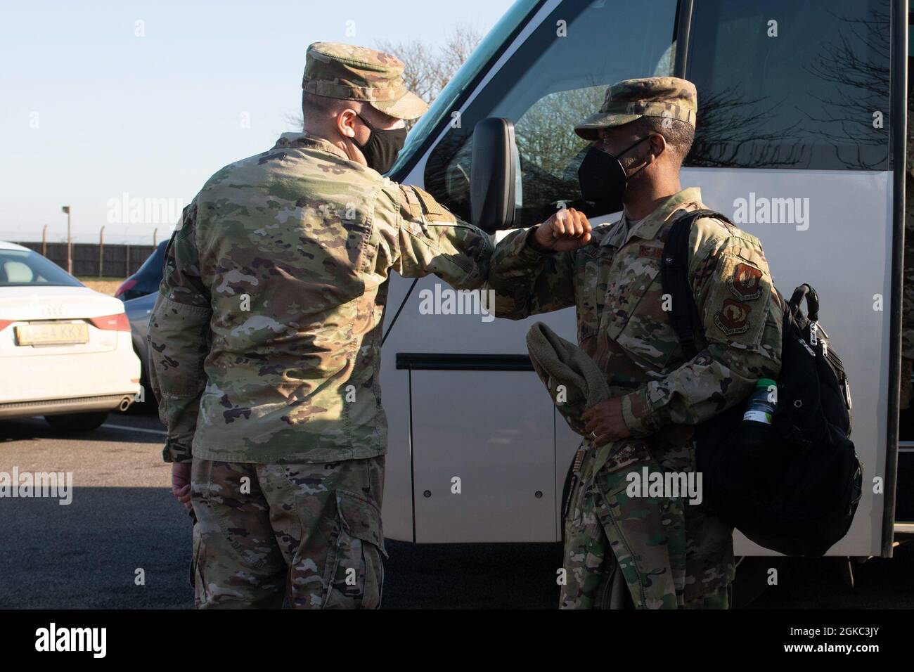 U.S. Air Force Col. Jason Schmidt, left, 501st Combat Support Wing vice ...