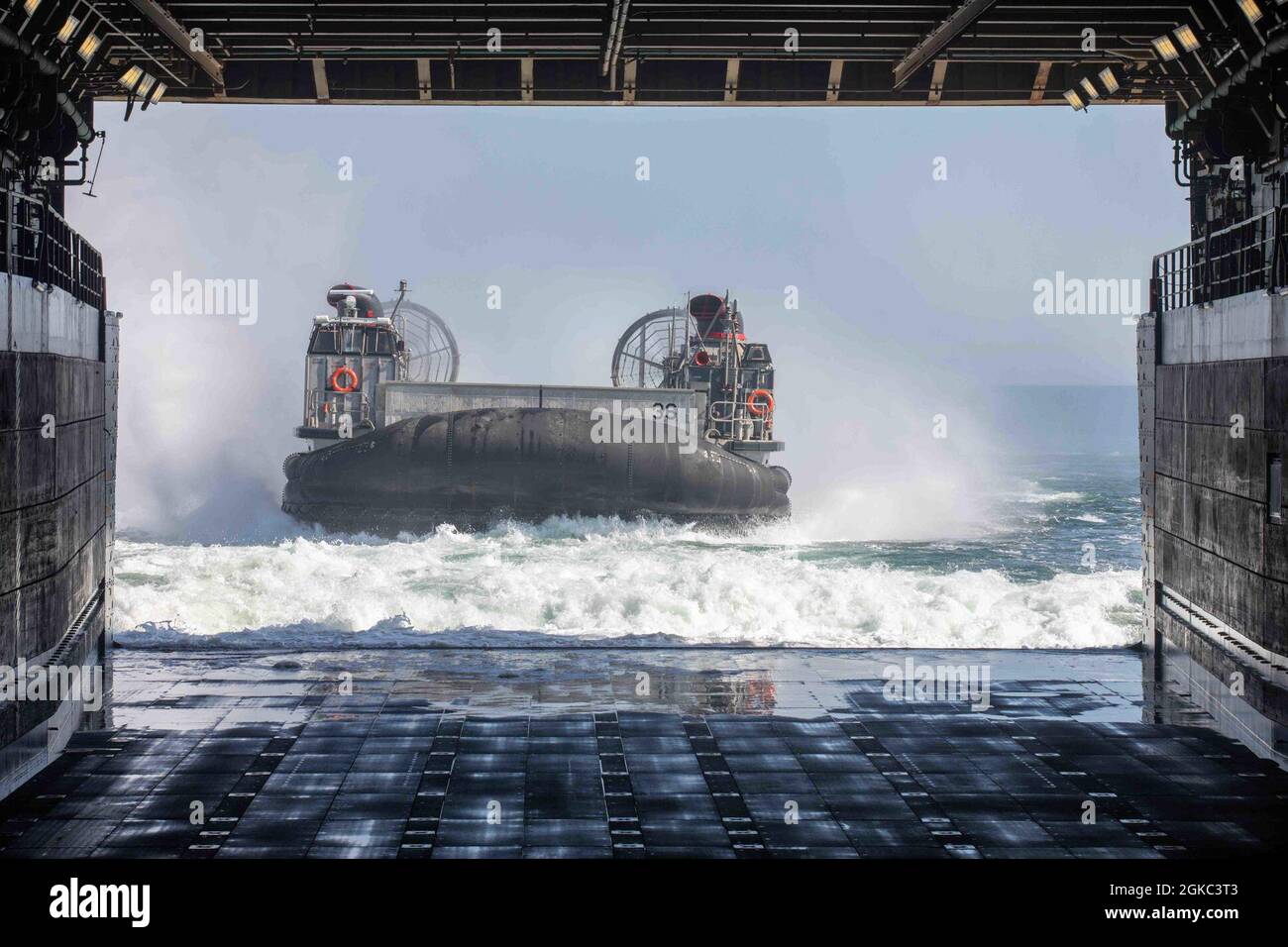 210309-N-PC065-1059 ATLANTIC OCEAN (March 9, 2021) A landing craft air ...