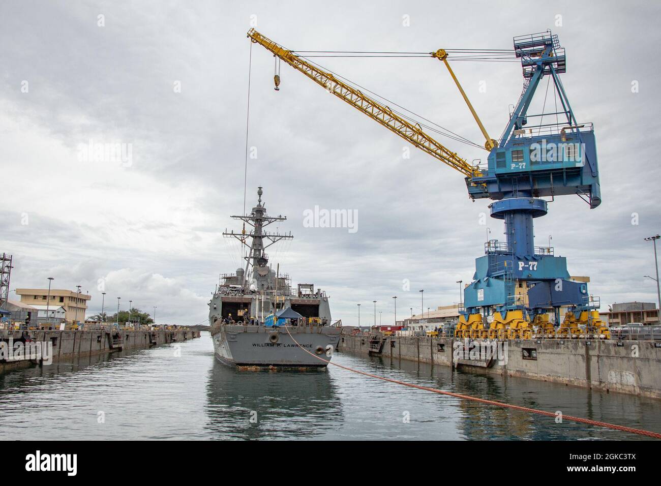 The Arleigh Burke-class guided-missile destroyer USS William P Lawrence ...