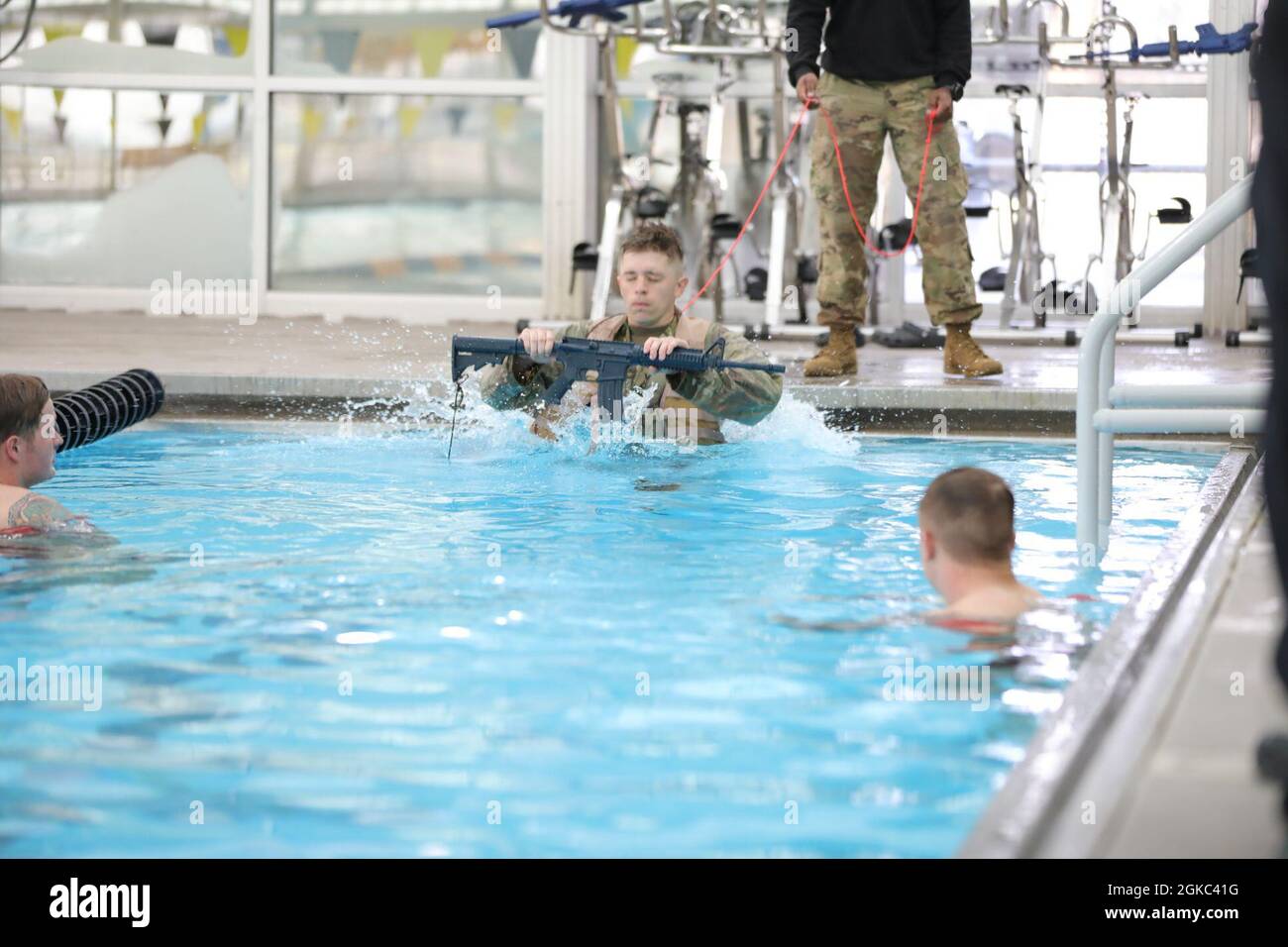 Soldiers conduct Combat Water Survival test as their second challenge ...