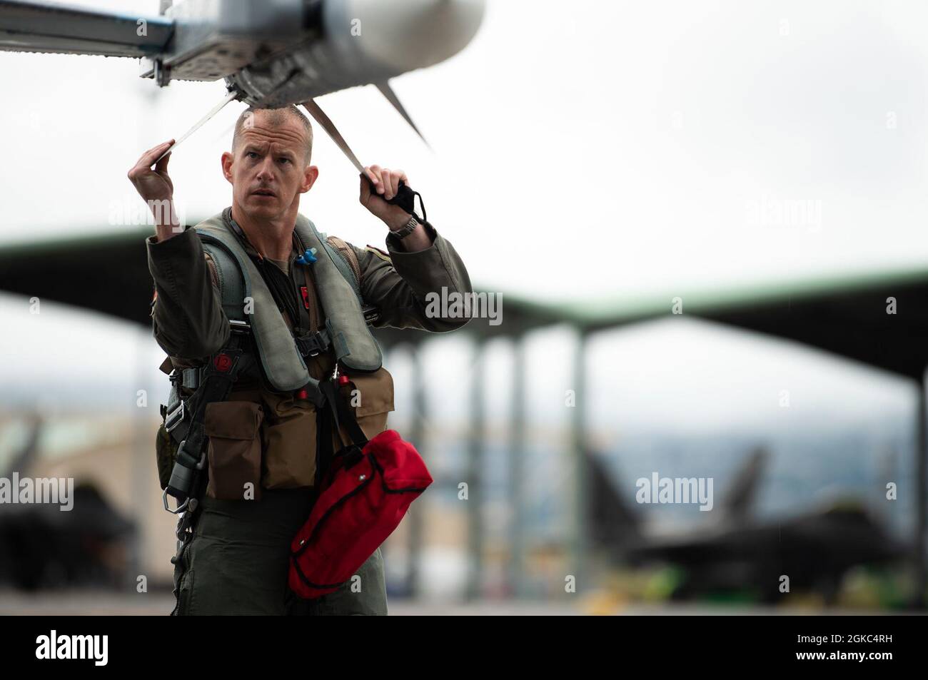 Lt. Col. Randolph Kinsey, 18th Aggressor Squadron commander, inspects ...