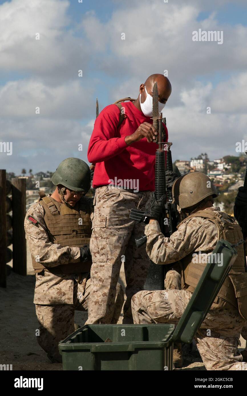 U.S. Marine recruits conduct a training exercise at Marine Corps ...