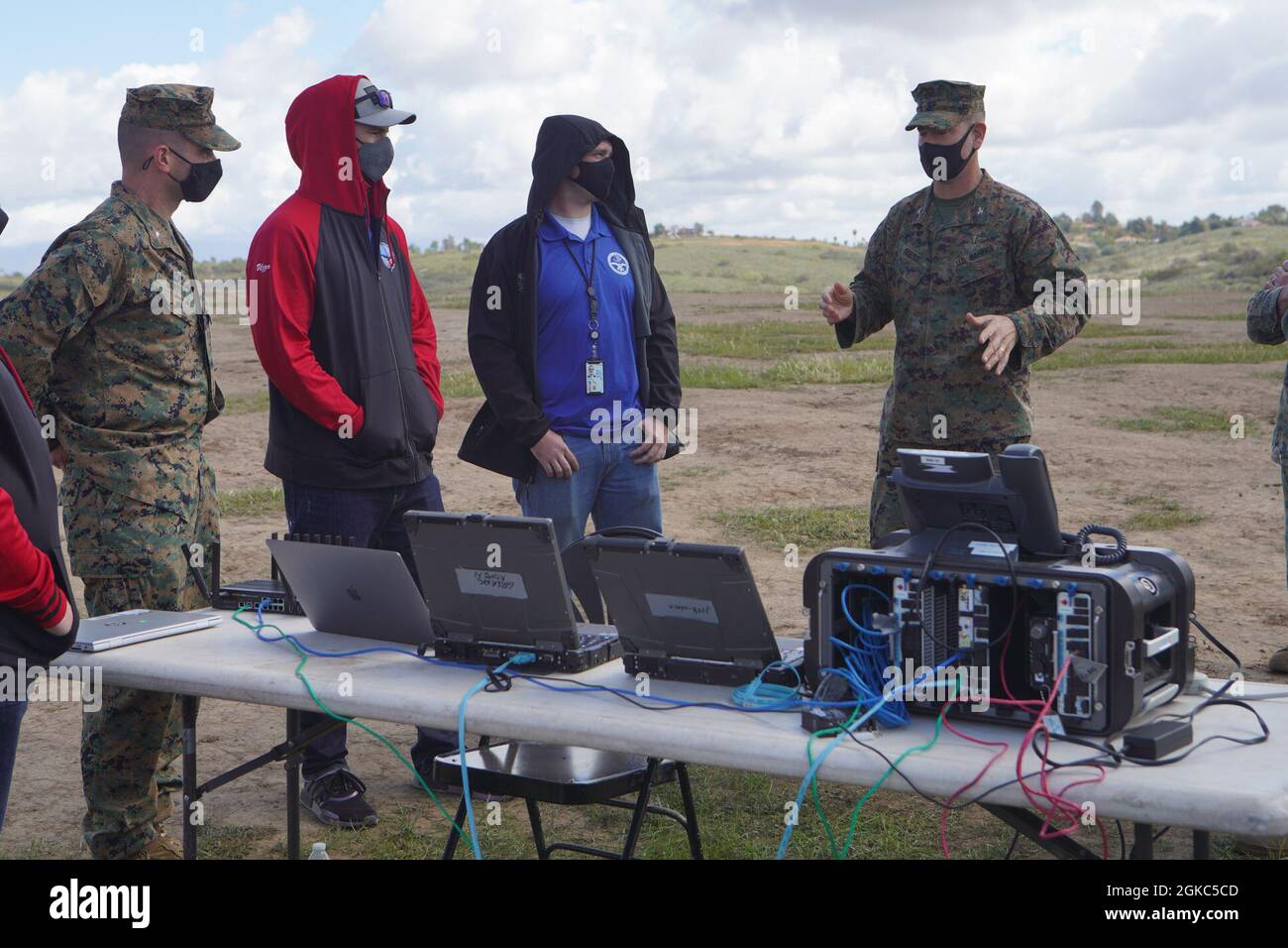 U.S. Marine Corps Col. Brian Rideout (right), commanding officer, I ...