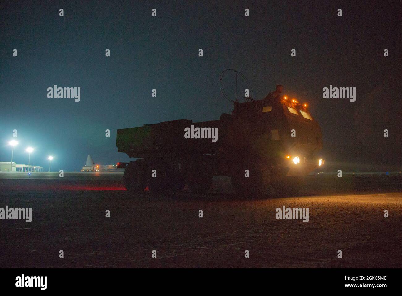 A U.S. Marine Corps High Mobility Artillery Rocket System assigned to ...
