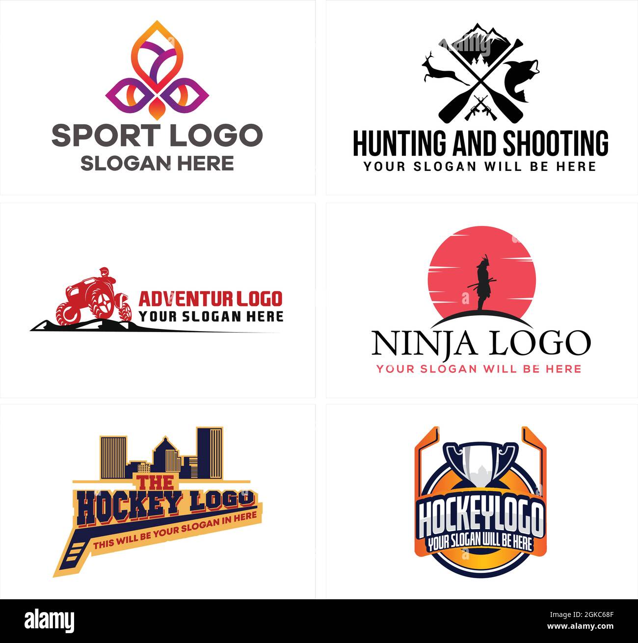 Sport hockey adventure hunting logo design Stock Vector Image & Art - Alamy
