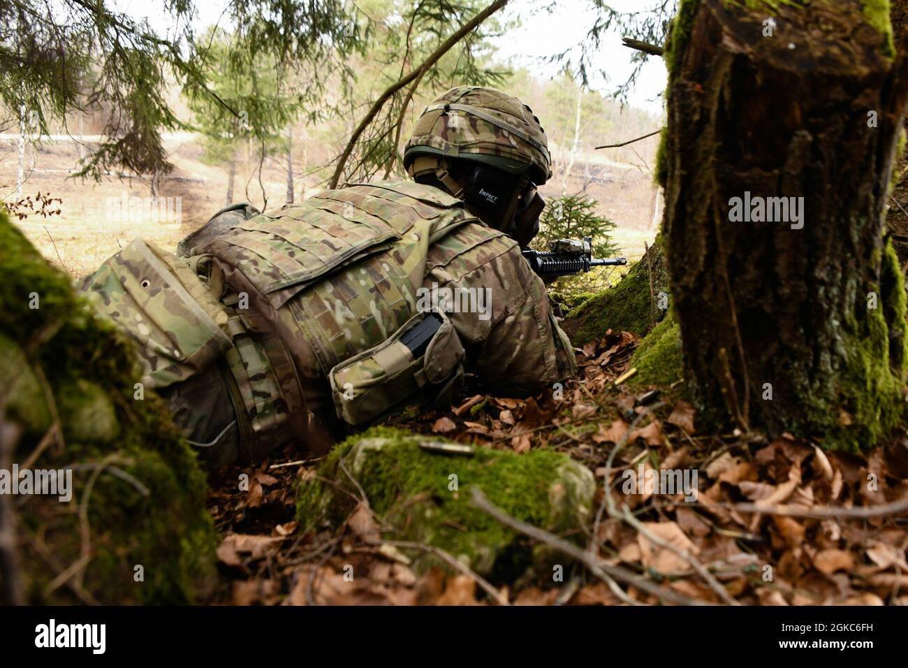 A U.S. Soldier assigned to the Eagle Troop, 2nd Squadron, 2nd Cavalry ...