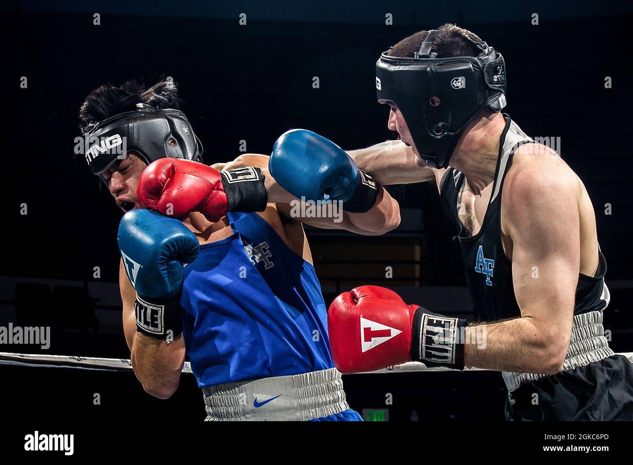 U.S. Air Force Academy -- Luke Kilianski lands a punch against Joseph ...
