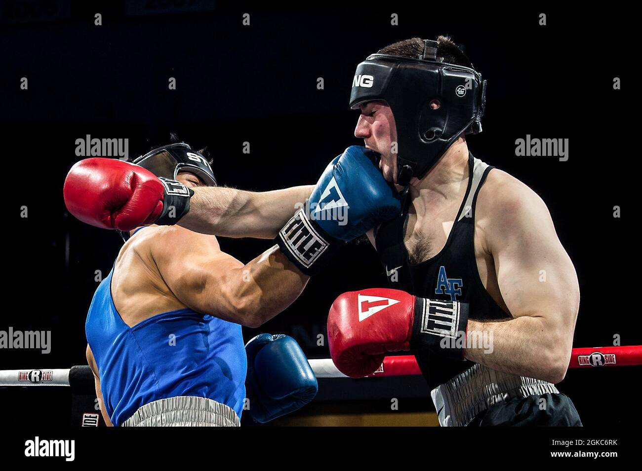 U.S. Air Force Academy -- Joseph Wilson lands a punch against Luke ...