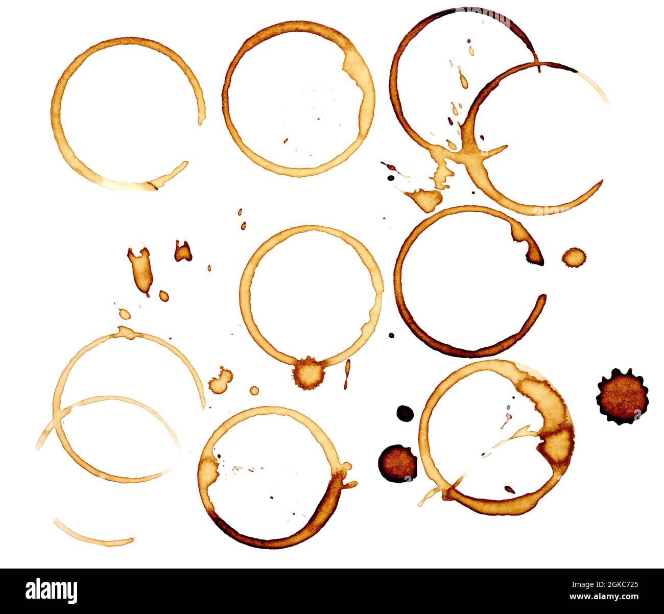 close up of a coffee stain on white background Stock Photo - Alamy