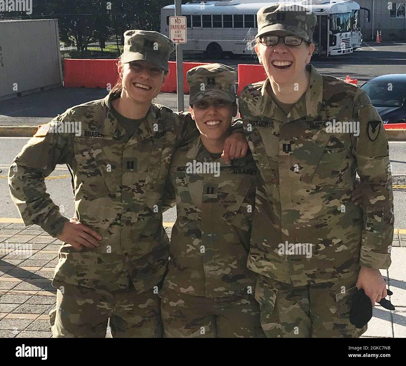 Allison Brager (on left) and her battle buddies, Ashlee McKeon (center ...
