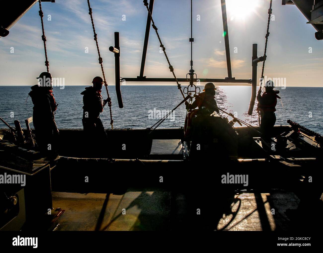Sailors assigned to USS Gerald R. Ford’s (CVN 78) deck department ...