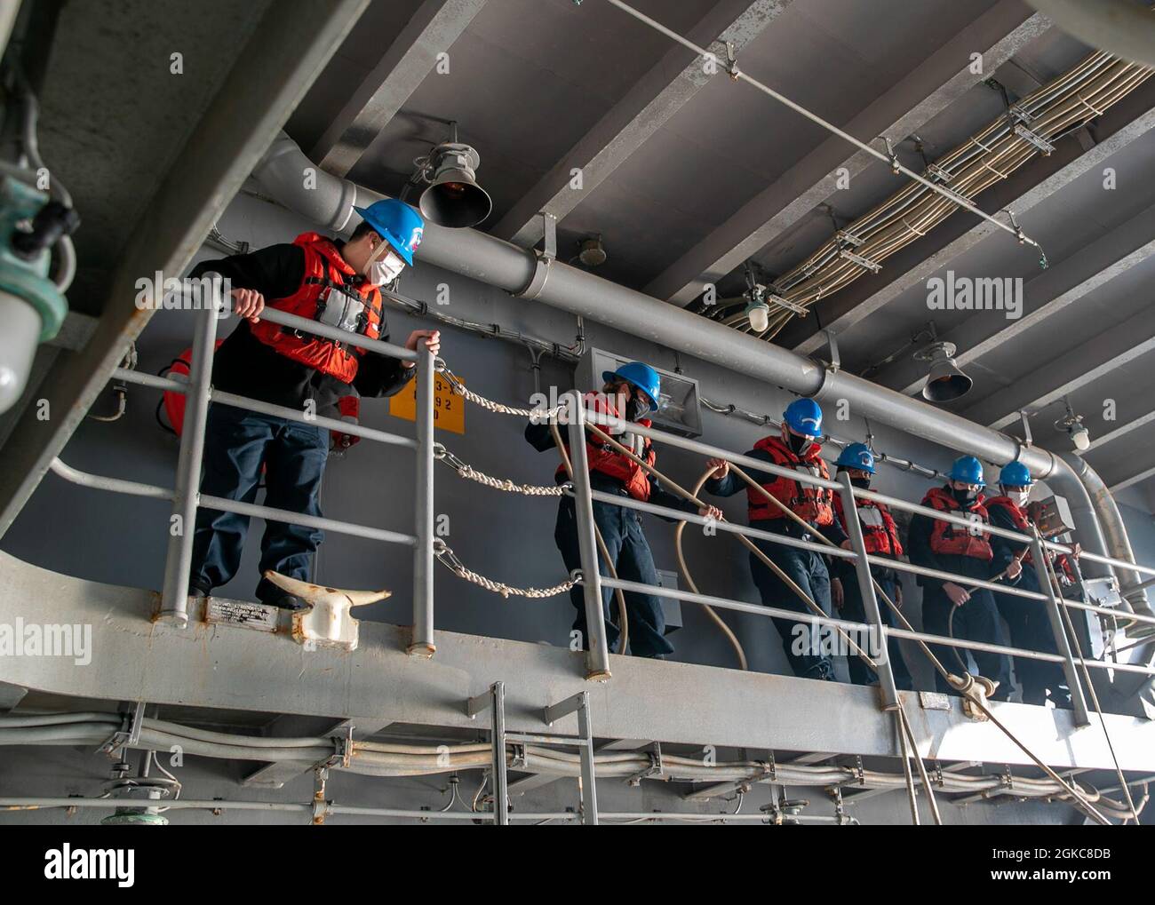 Sailors assigned to USS Gerald R. Ford’s (CVN 78) deck department ...