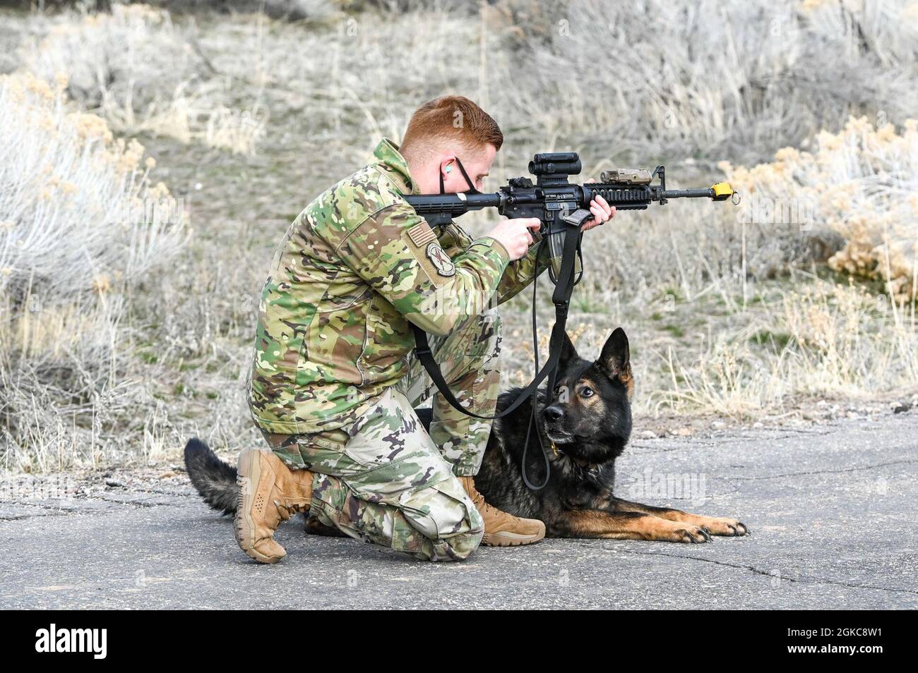 Staff Sgt. Patrick Cushing, a military working dog handler with the ...